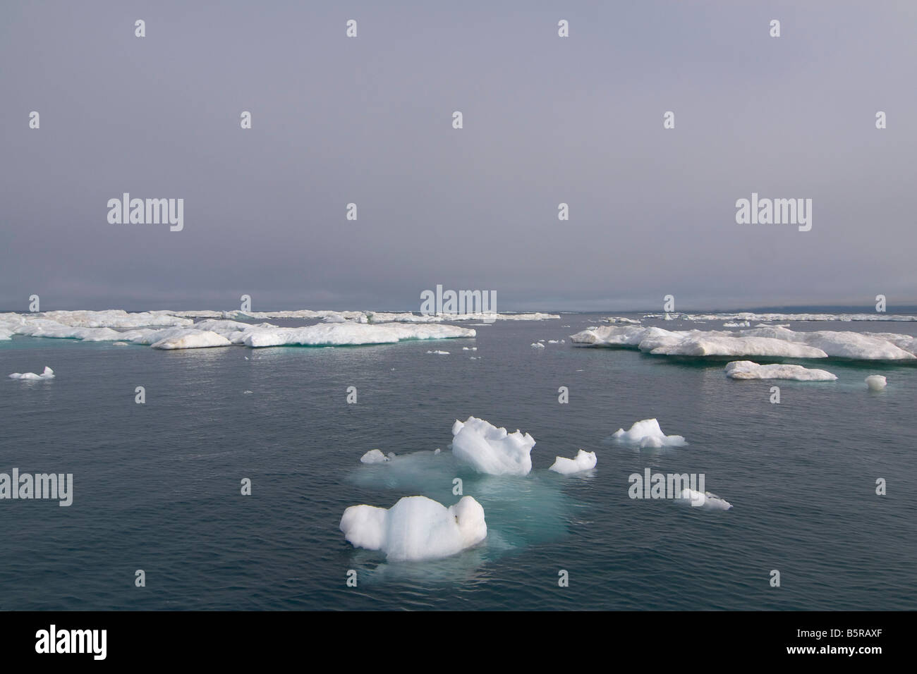 melting shorefast ice in the Beaufort Sea Arctic Ocean off the coast of ...
