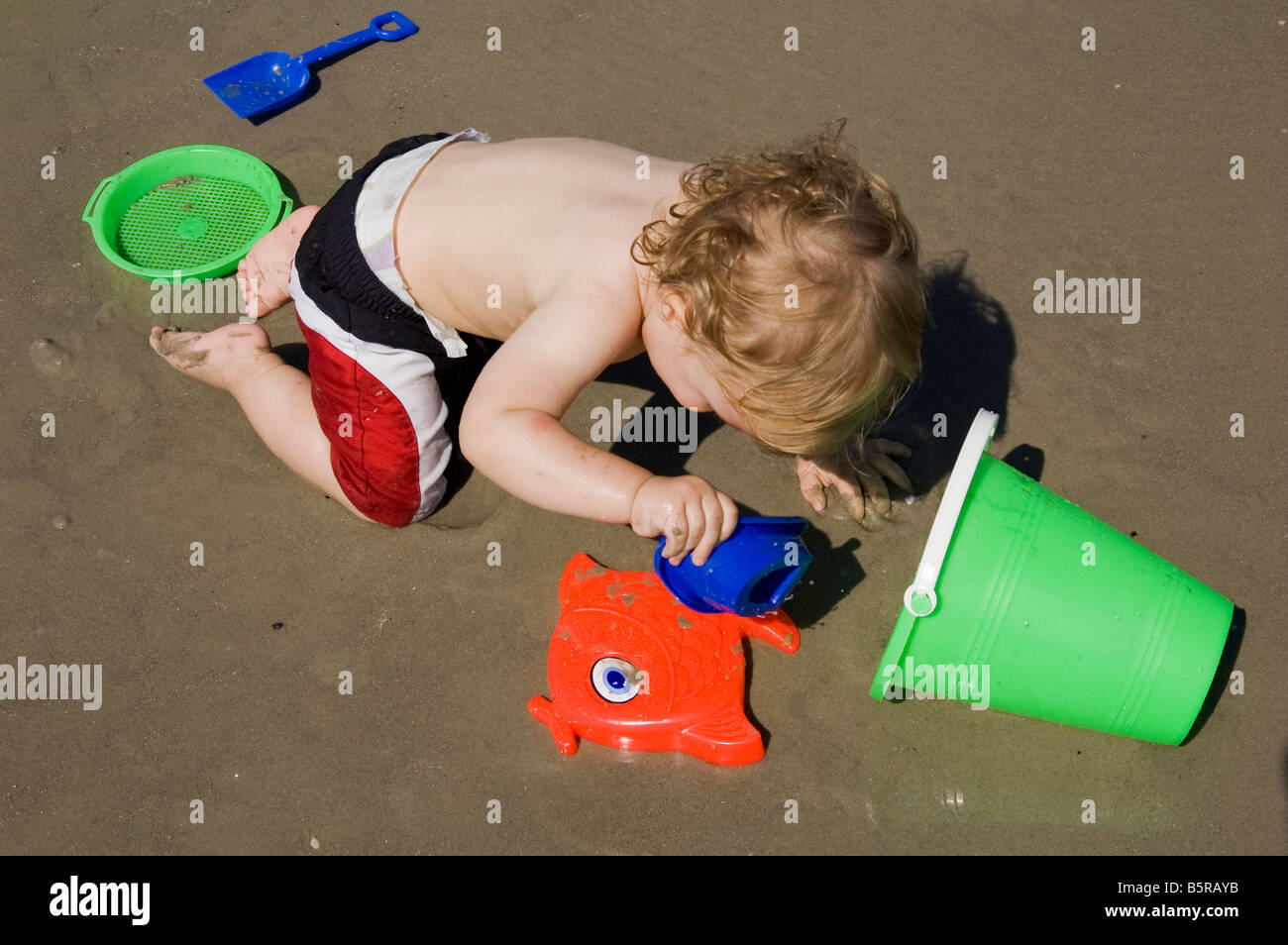 Boy and His Beach Stock Photo - Alamy