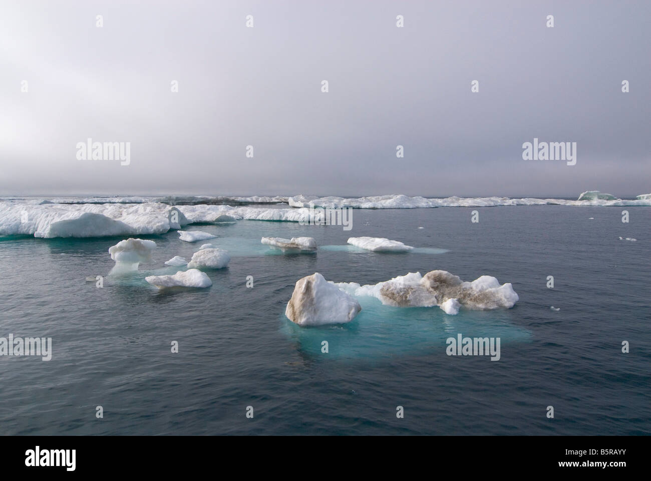 melting shorefast ice in the Beaufort Sea Arctic Ocean off the coast of ...