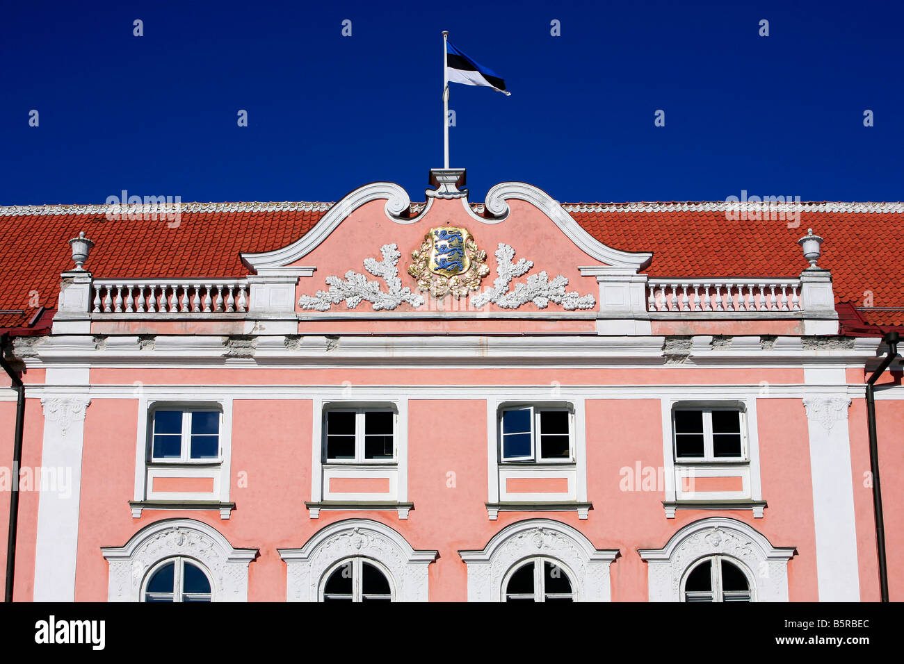 Facade of the Estonian Parliament Building in Tallinn, Estonia Stock ...