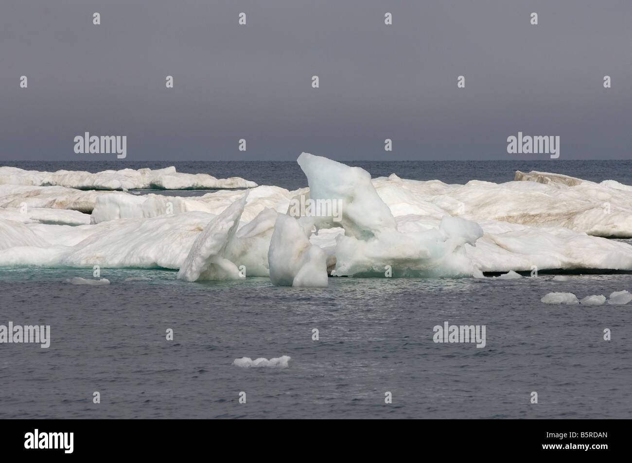 melting shorefast ice in the Beaufort Sea Arctic Ocean off the coast of ...