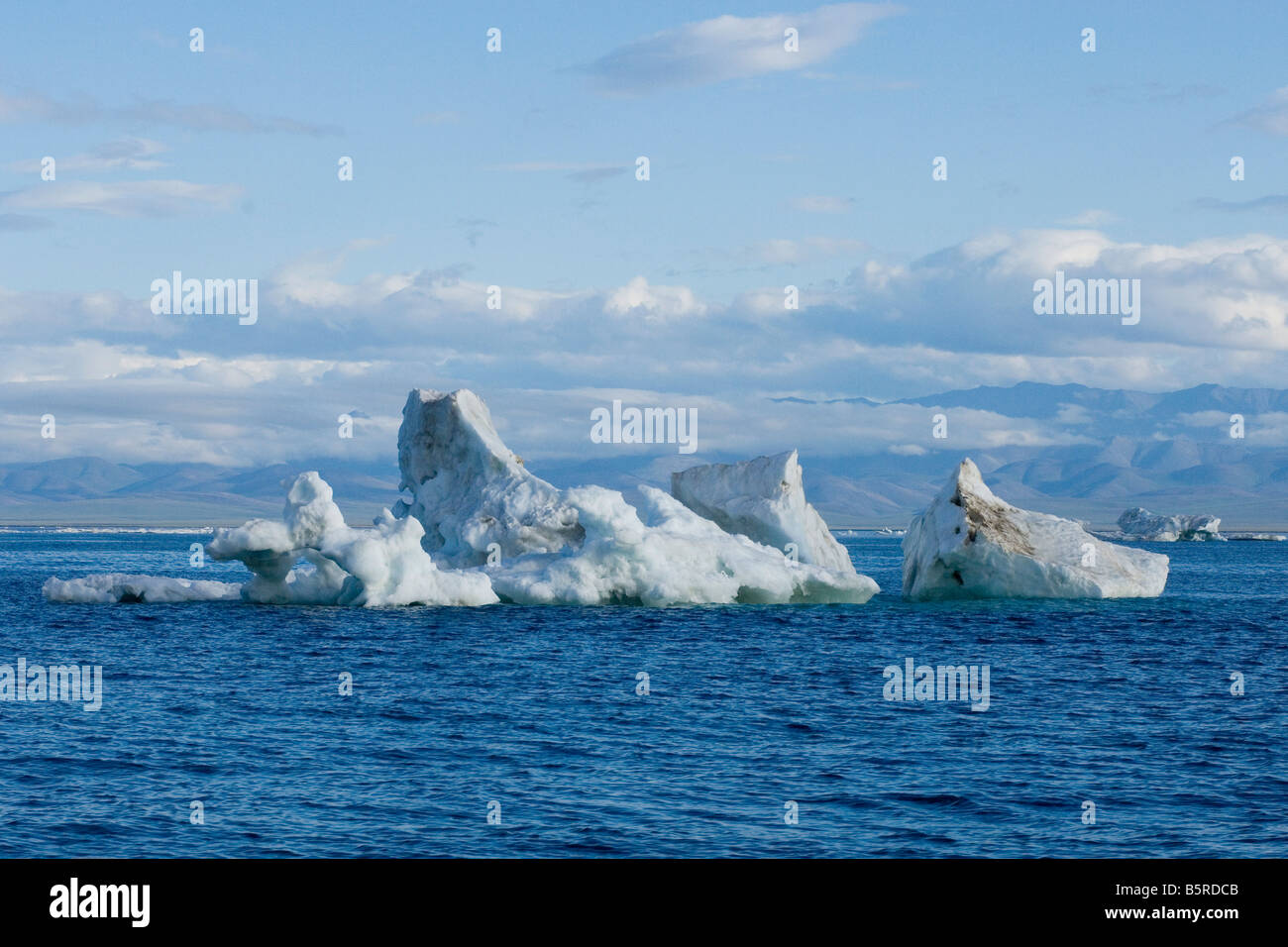 melting shorefast ice in the Beaufort Sea Arctic Ocean off the coast of ...