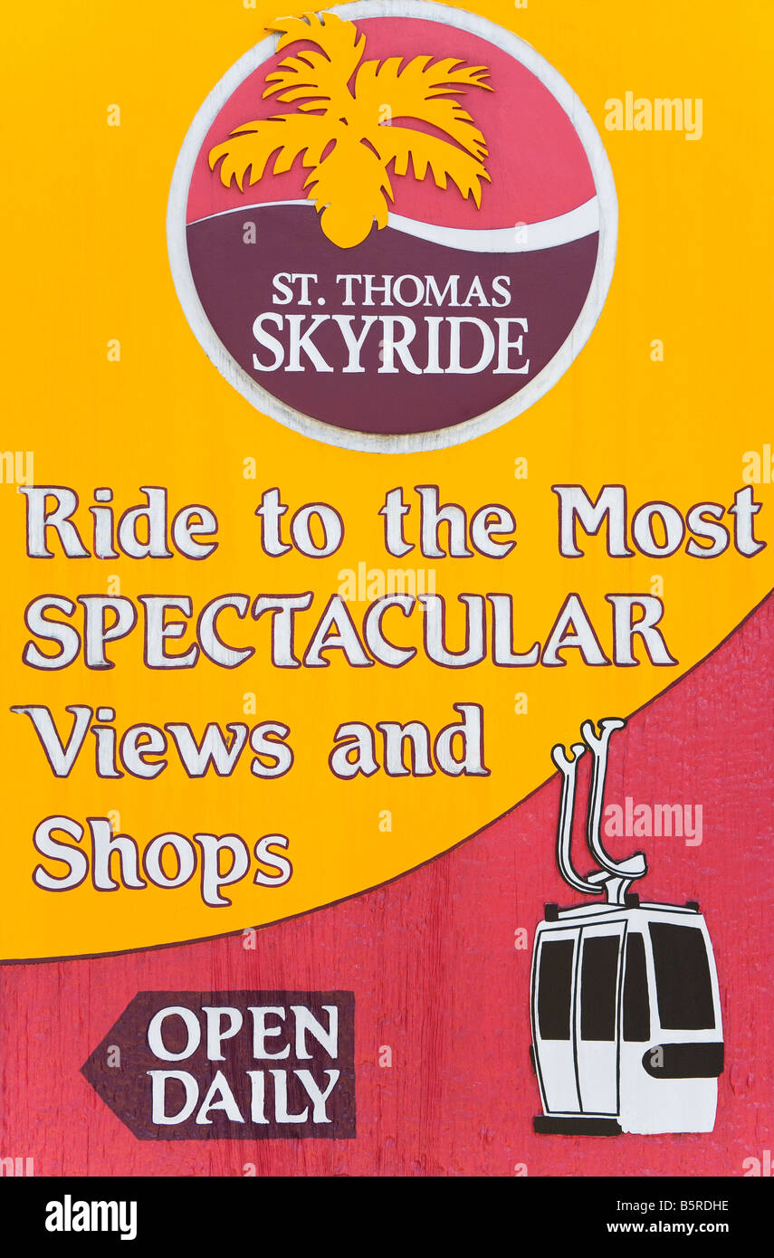 St Thomas Skyride Sign City of Charlotte Amalie St Thomas Island U S ...