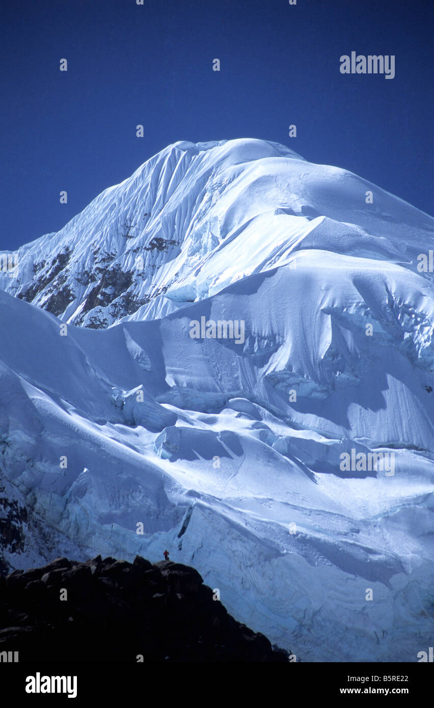 Mt Illampu seen from the southwest, Cordillera Real, Bolivia Stock ...