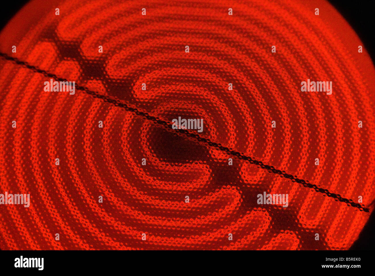 Close up of a red hot glowing electric stove cooking element Stock ...