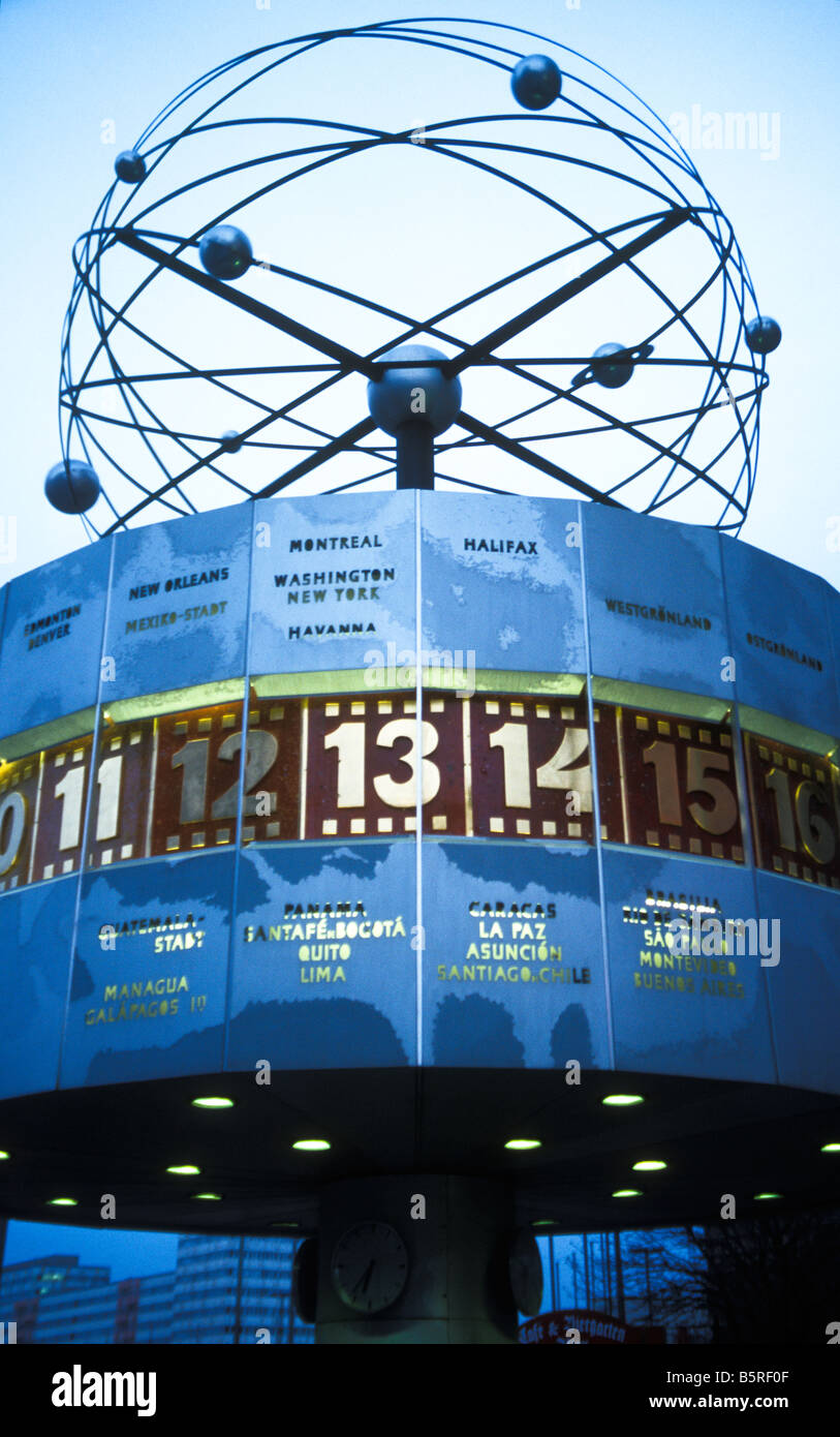 World Time Clock on Alexanderplatz Berlin Germany Stock Photo - Alamy