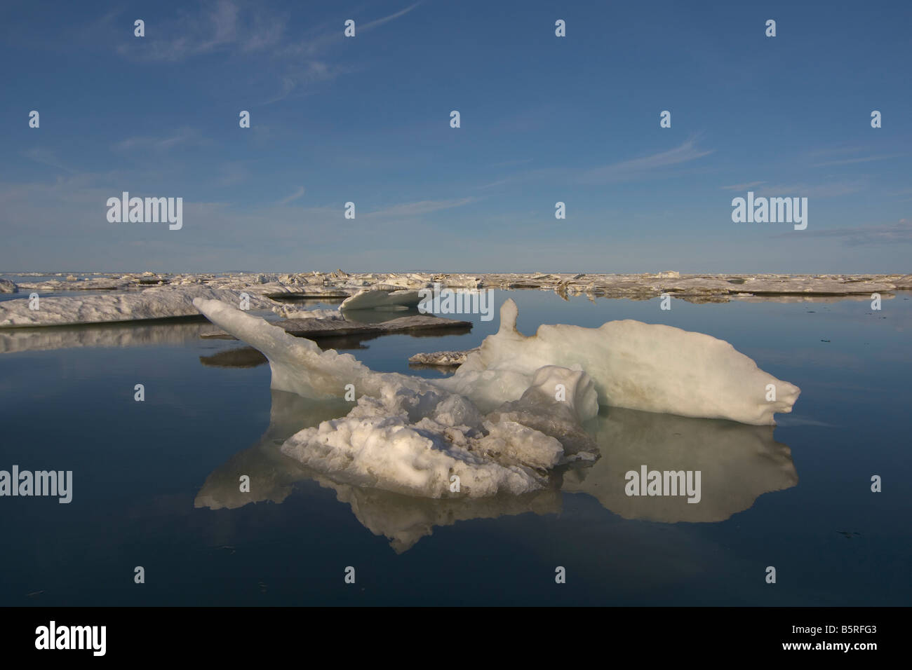melting shorefast ice in the Beaufort Sea Arctic Ocean off the coast of ...