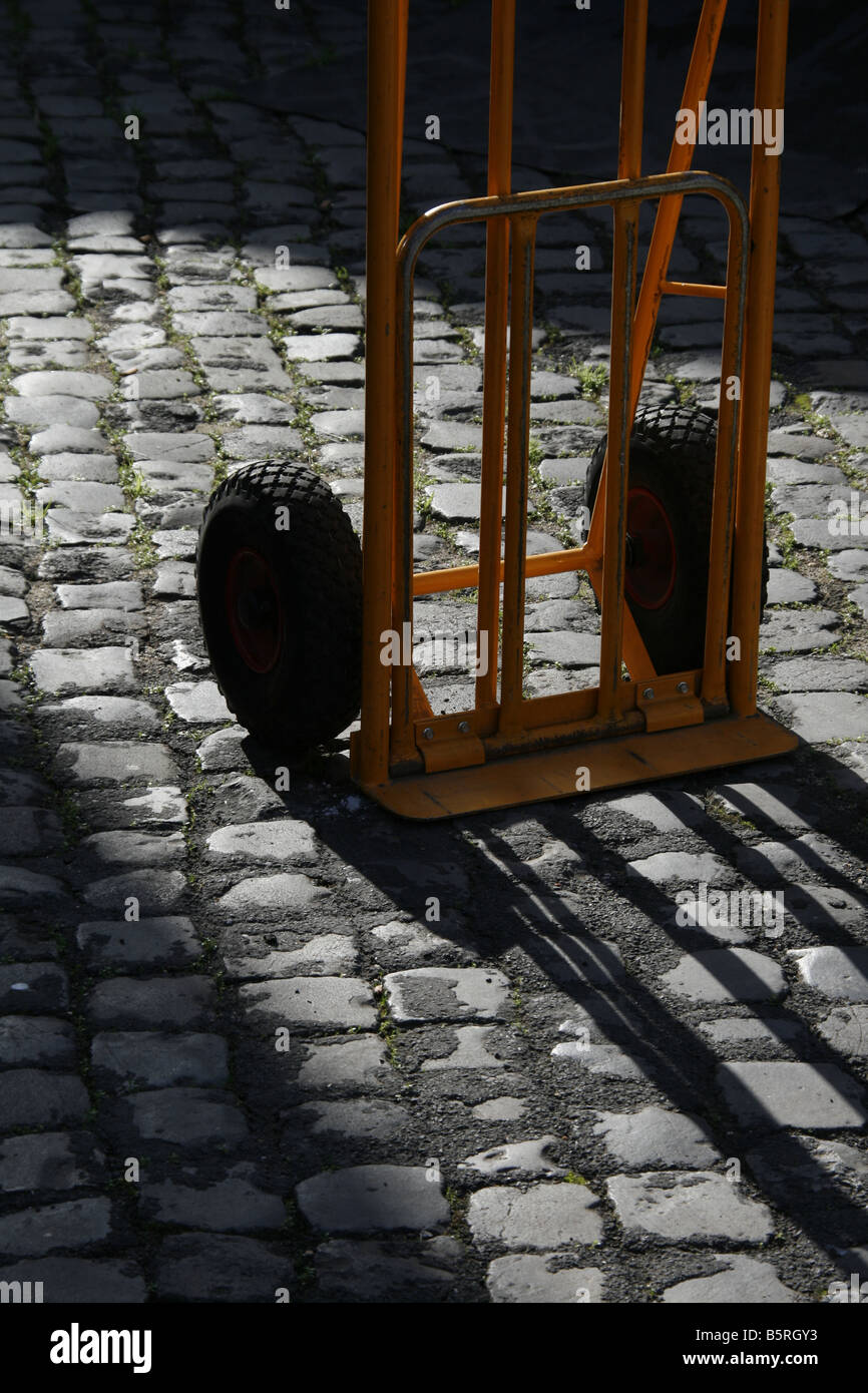 empty goods delivery trolley on street Stock Photo - Alamy