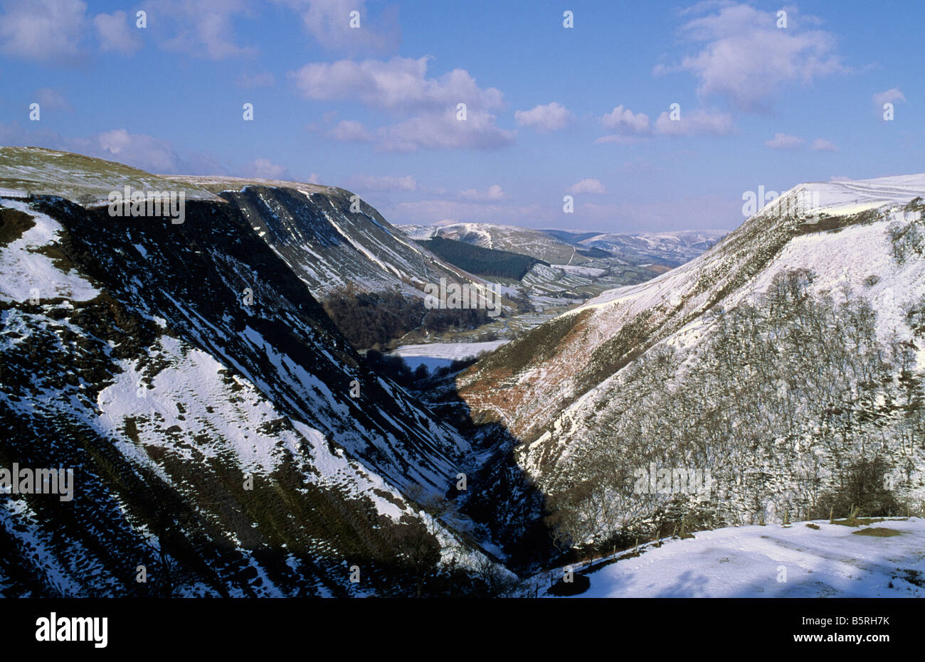 Winter scene above Cwm Pennant, Powys, Wales, UK Stock Photo - Alamy