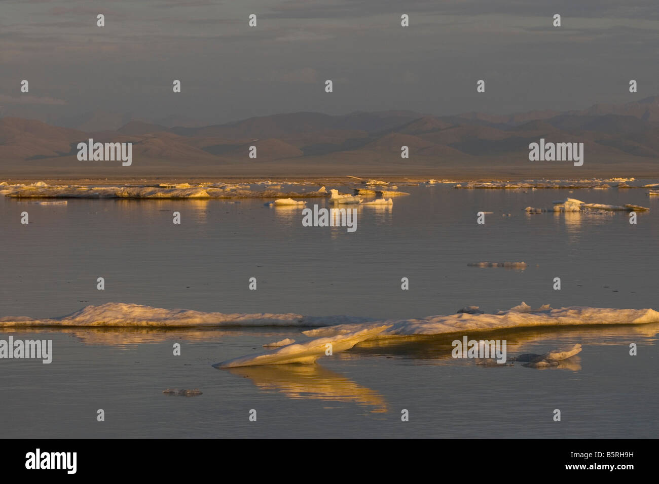 melting shorefast ice in the Beaufort Sea Arctic Ocean off the coast of ...