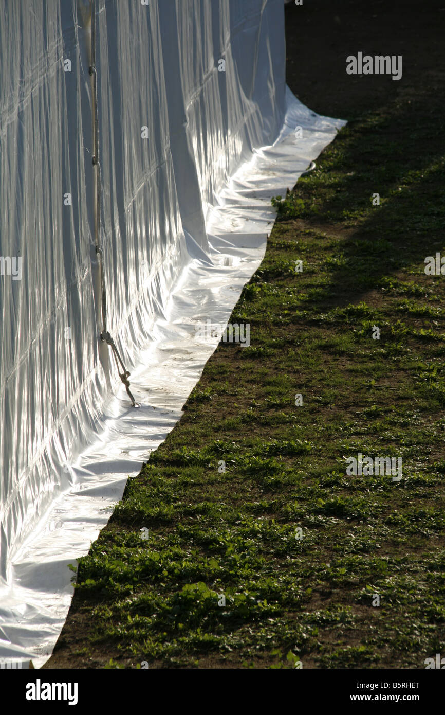 detail marquee tent base in field in countryside Stock Photo - Alamy