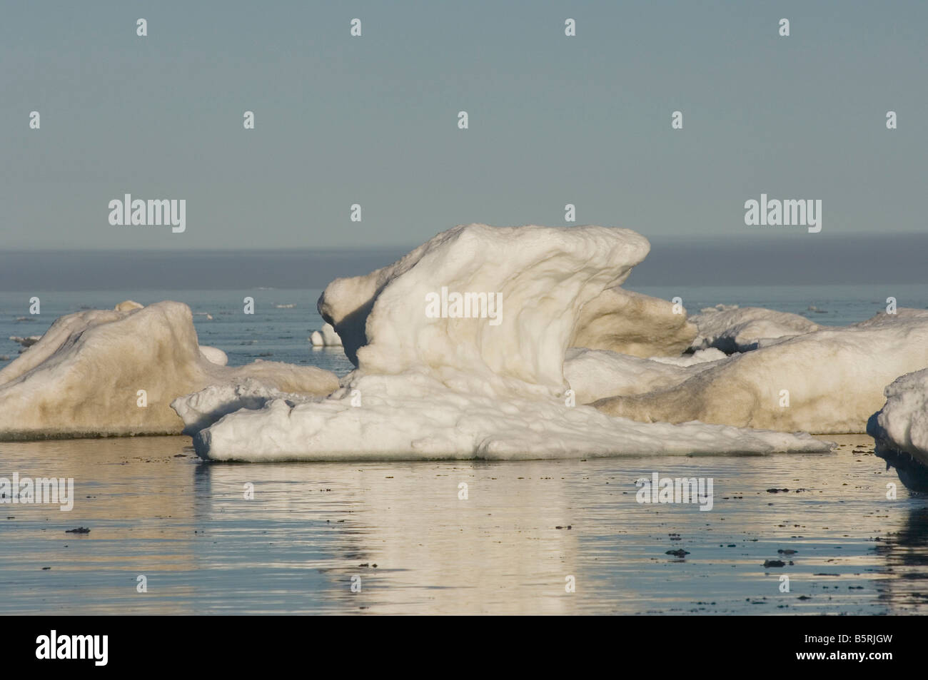 melting shorefast ice in the Beaufort Sea Arctic Ocean off the coast of ...