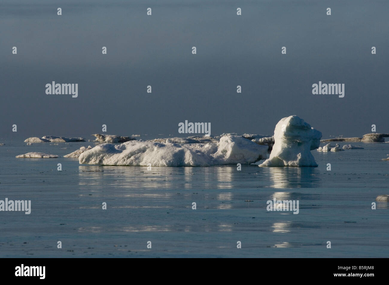 melting shorefast ice in the Beaufort Sea Arctic Ocean off the coast of ...