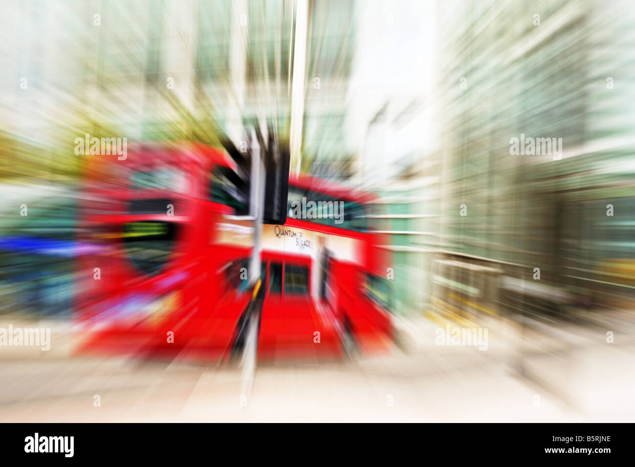 zoom burst applied to bus for dramatic effect Stock Photo - Alamy
