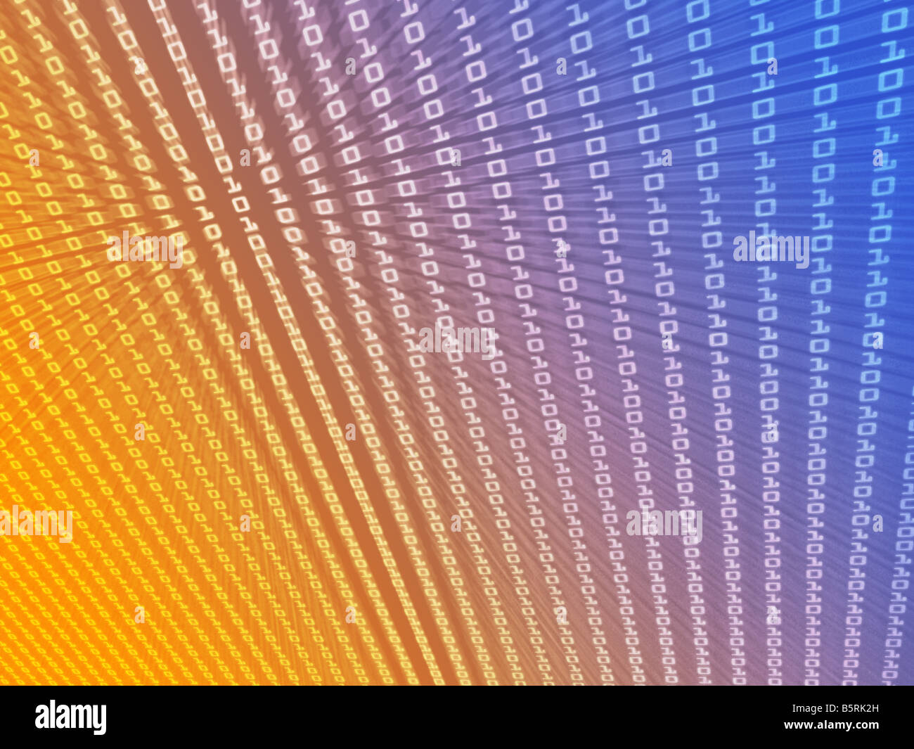 Illustration of data flows with ones and zeroes Stock Photo - Alamy