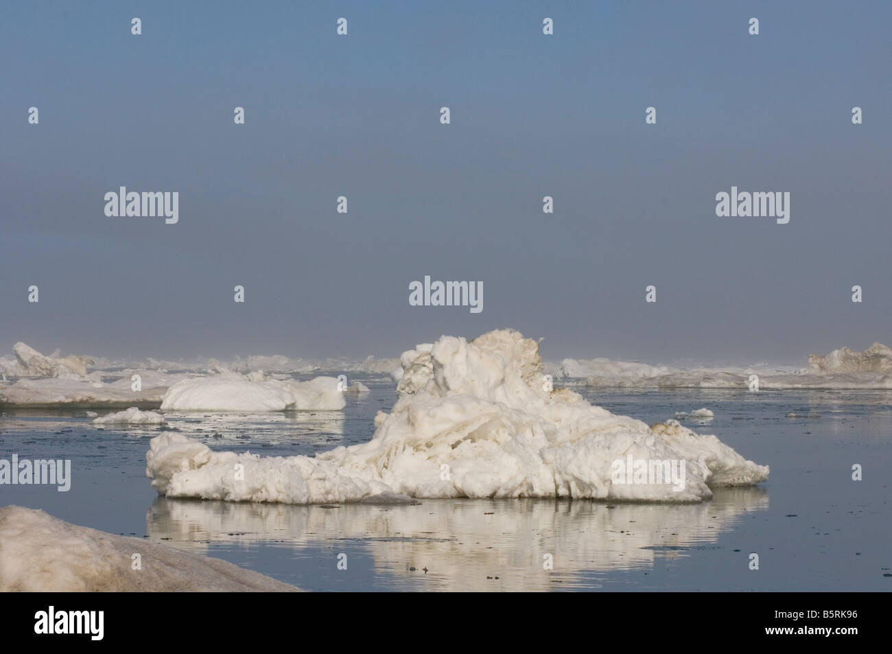 melting shorefast ice in the Beaufort Sea Arctic Ocean off the coast of ...