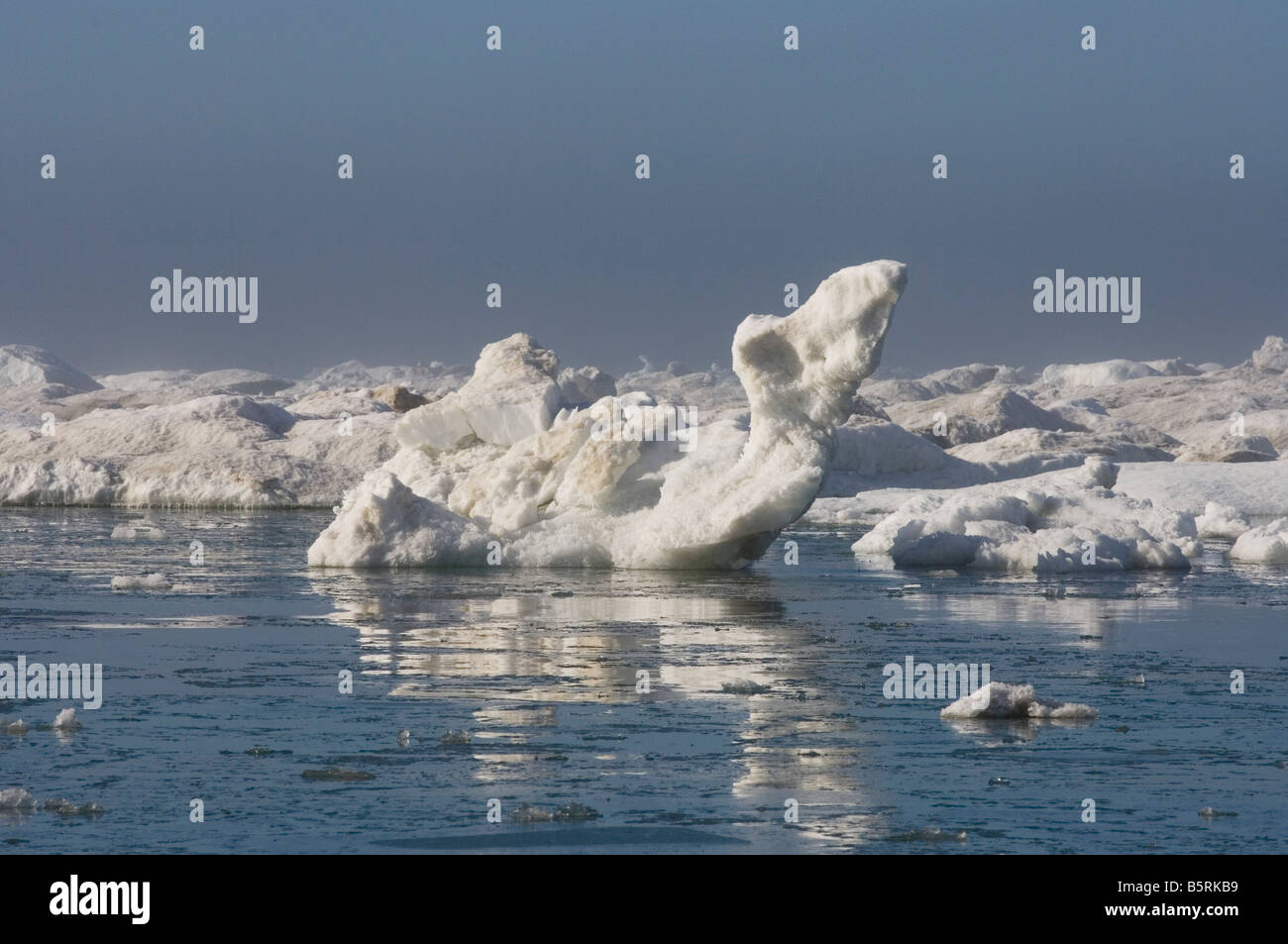 melting shorefast ice in the Beaufort Sea Arctic Ocean off the coast of ...