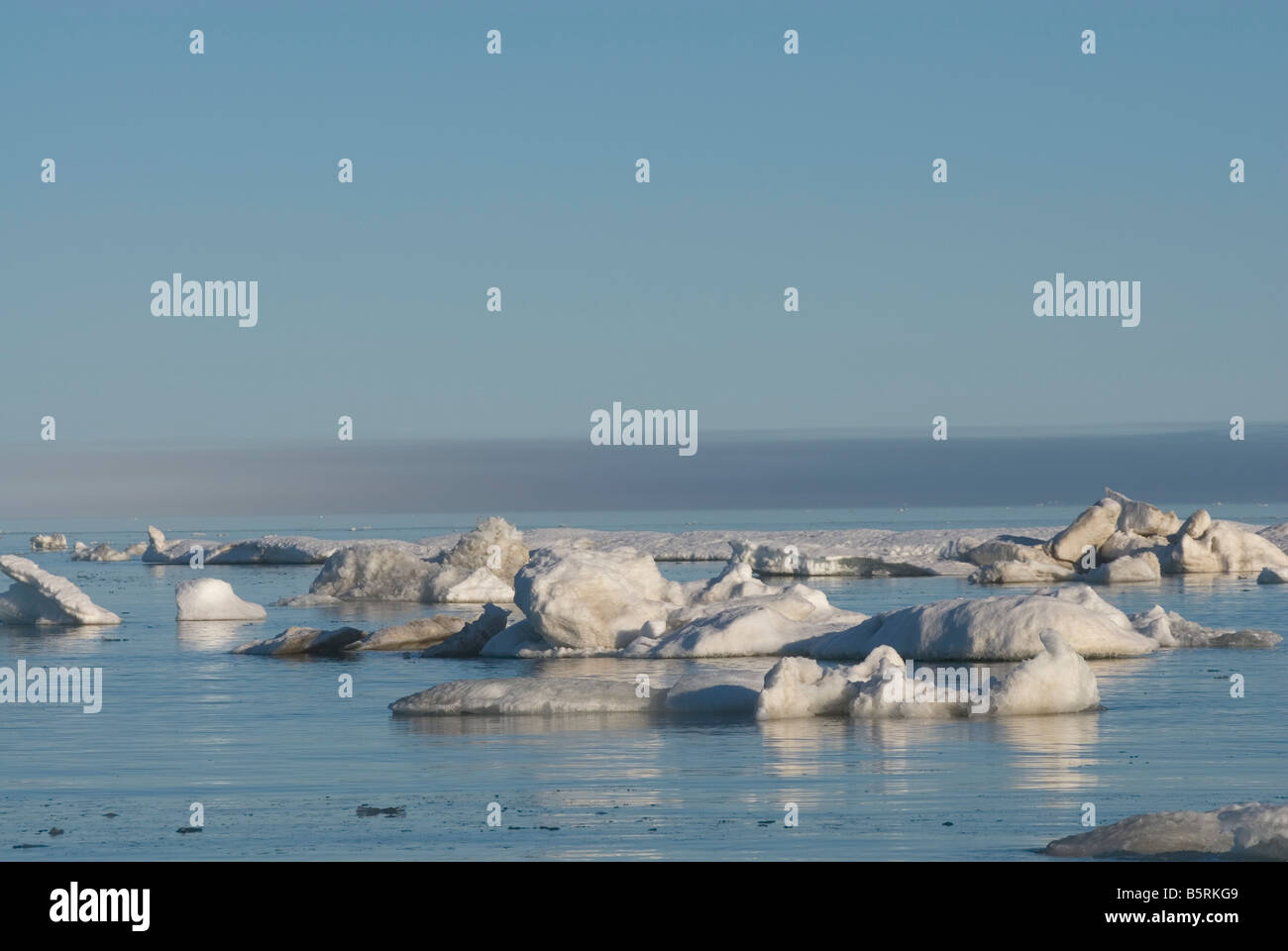melting shorefast ice in the Beaufort Sea Arctic Ocean off the coast of ...