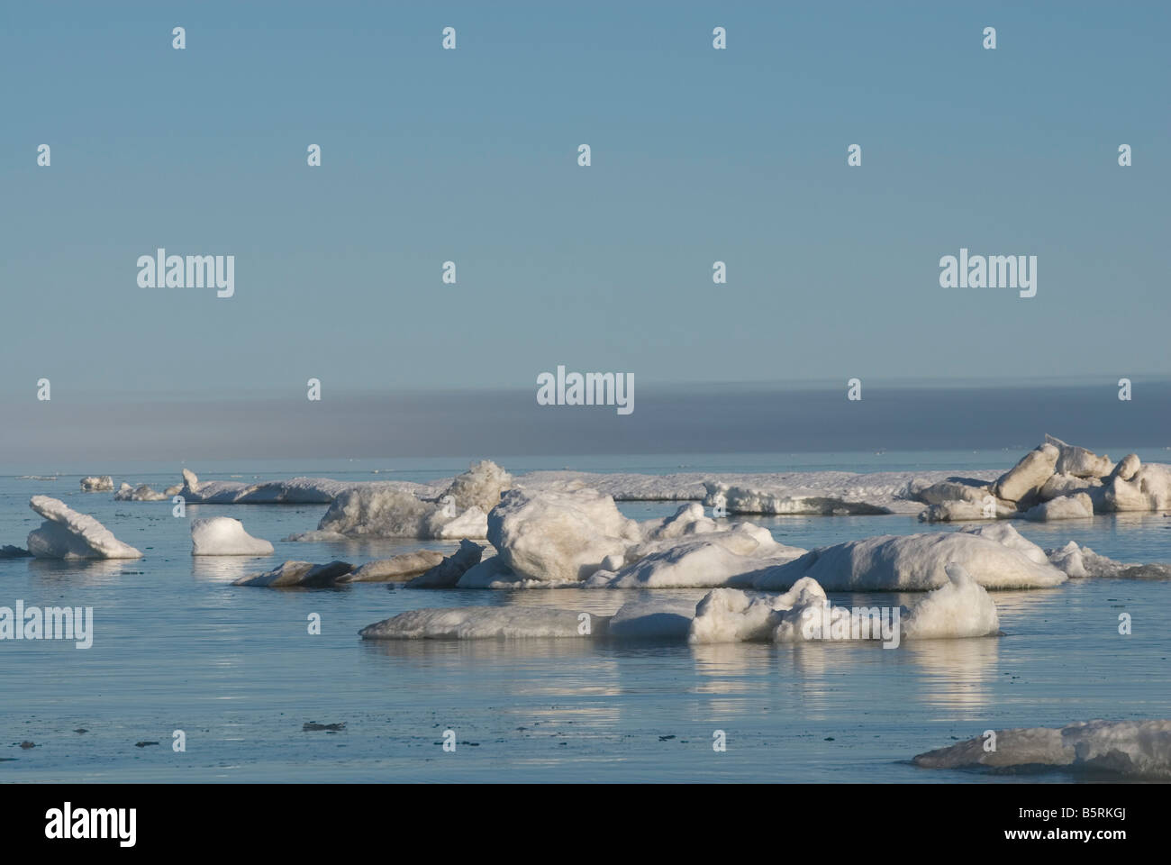 melting shorefast ice in the Beaufort Sea Arctic Ocean off the coast of ...