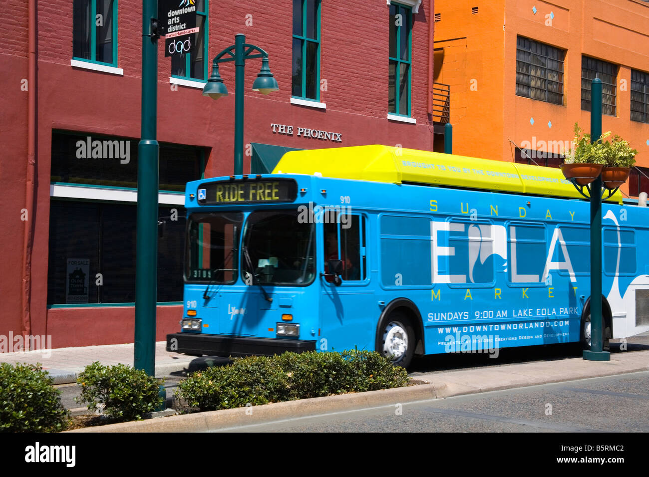 Bus on Magnolia Avenue Arts District Orlando Florida USA Stock Photo ...