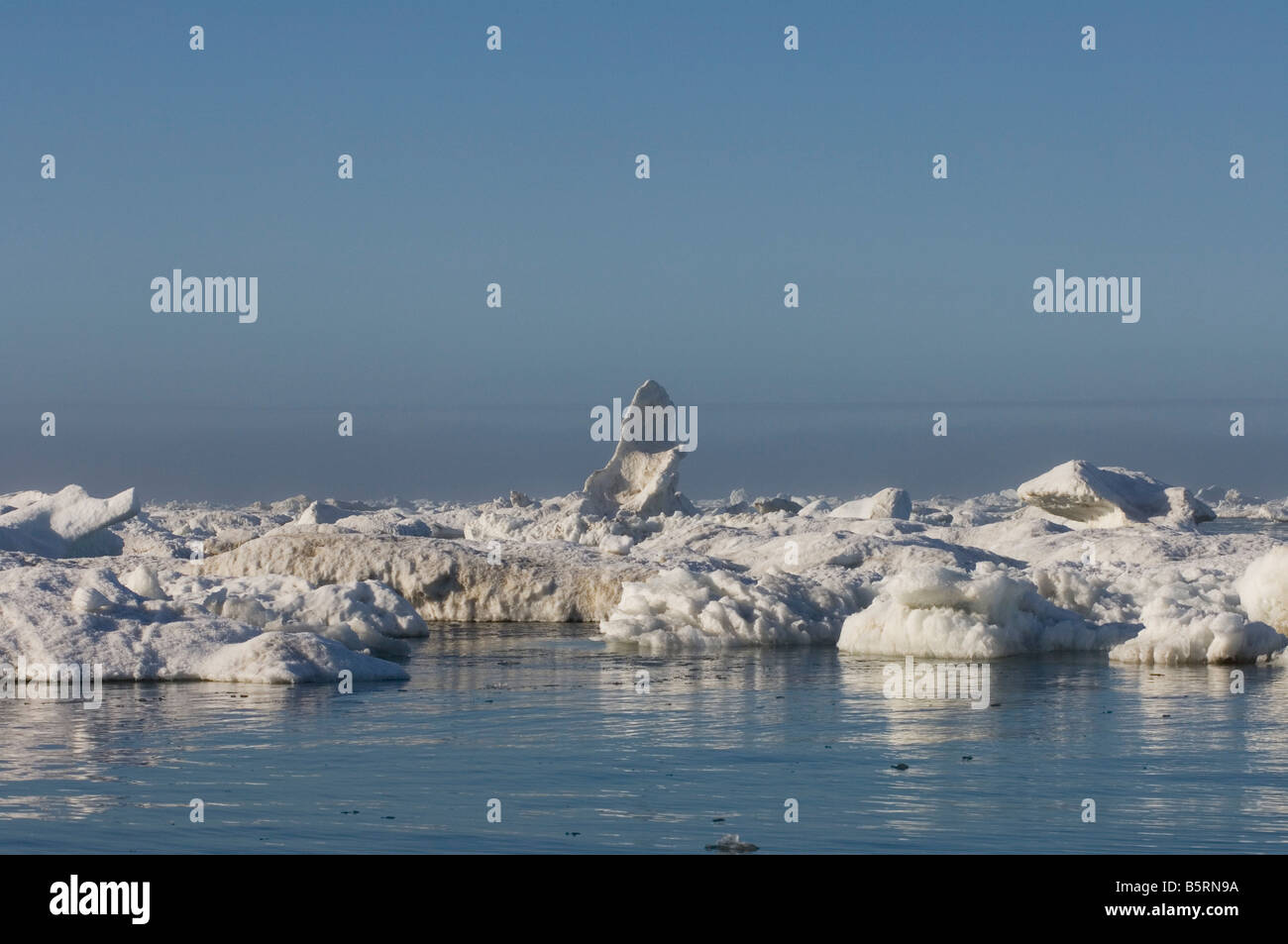 melting shorefast ice in the Beaufort Sea Arctic Ocean off the coast of ...