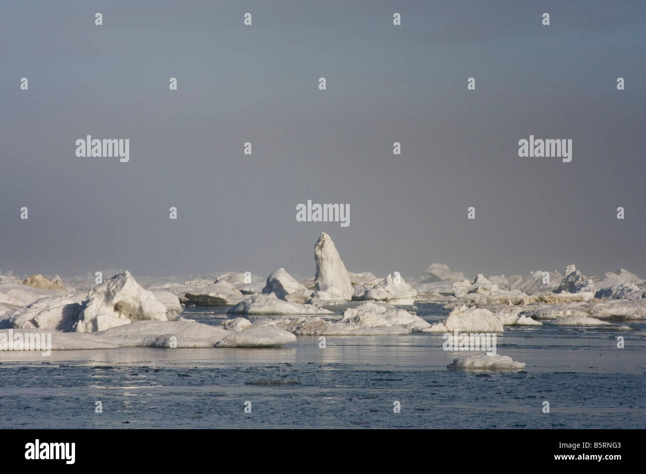 melting shorefast ice in the Beaufort Sea Arctic Ocean off the coast of ...