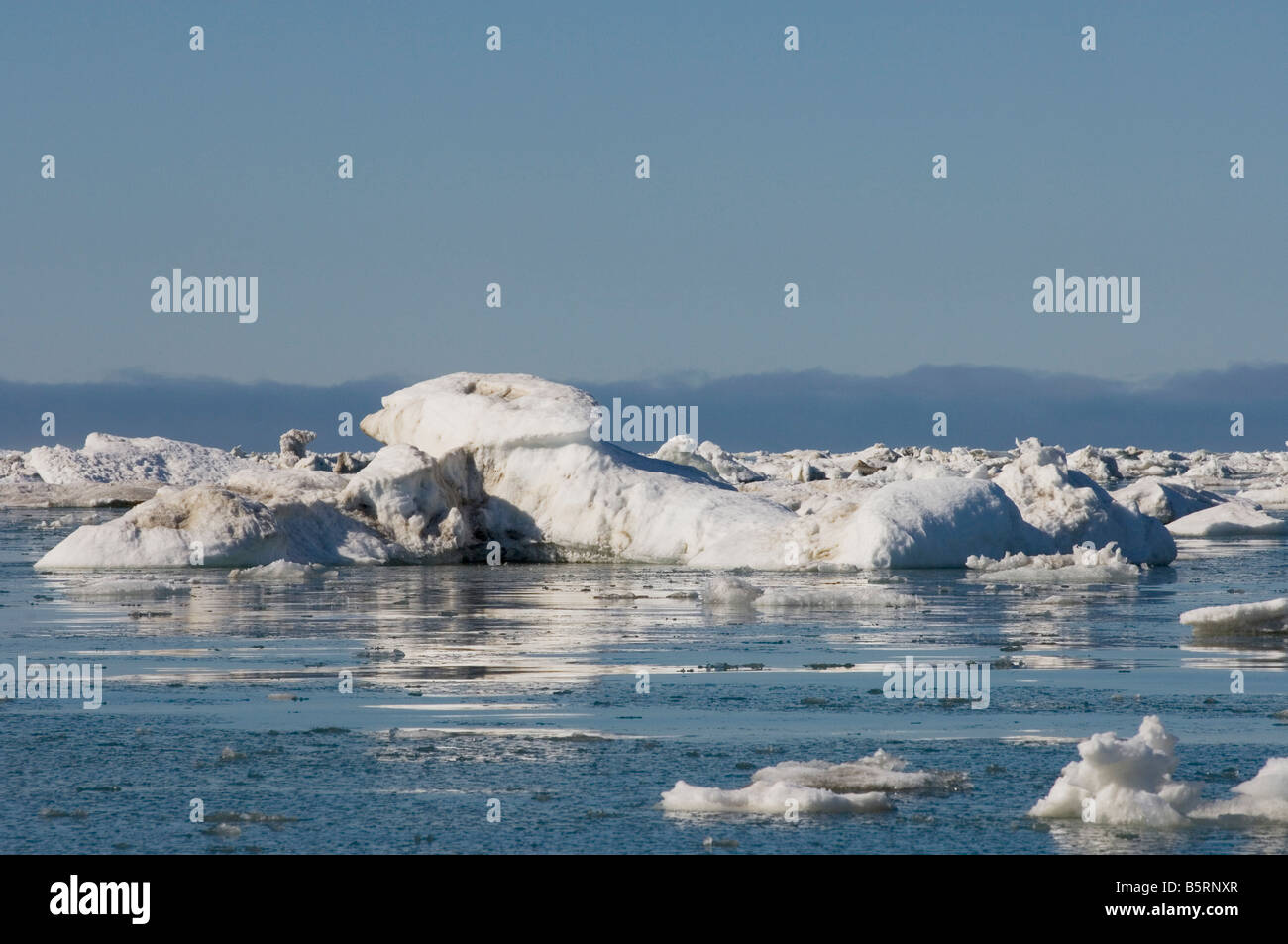 melting shorefast ice in the Beaufort Sea Arctic Ocean off the coast of ...