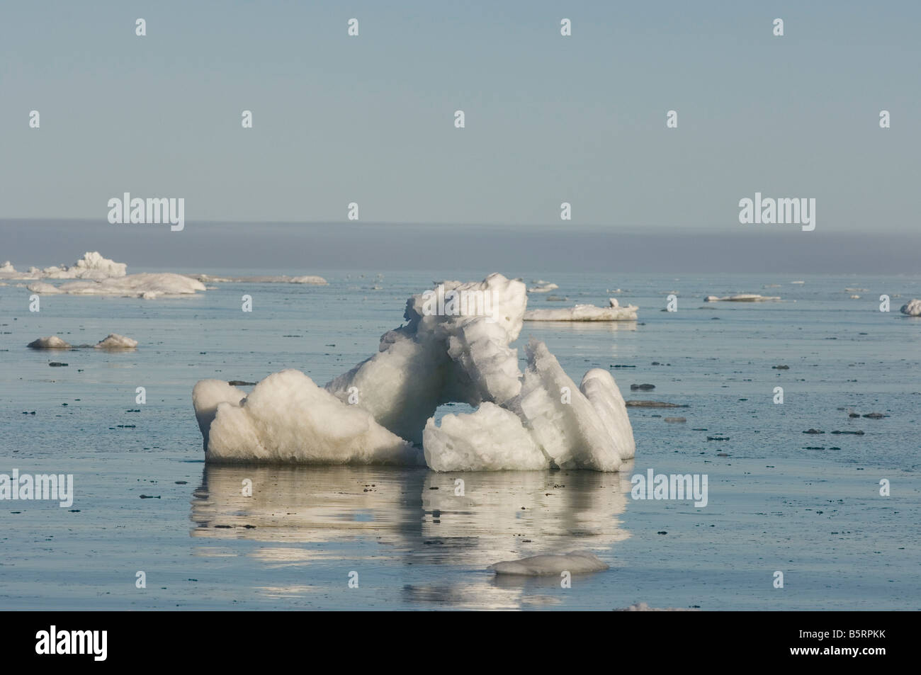 melting shorefast ice in the Beaufort Sea Arctic Ocean off the coast of ...