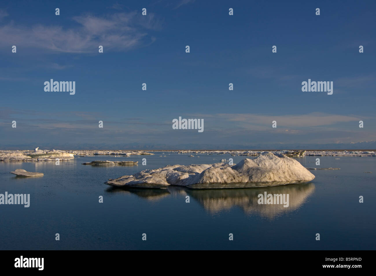 melting shorefast ice in the Beaufort Sea Arctic Ocean off the coast of ...