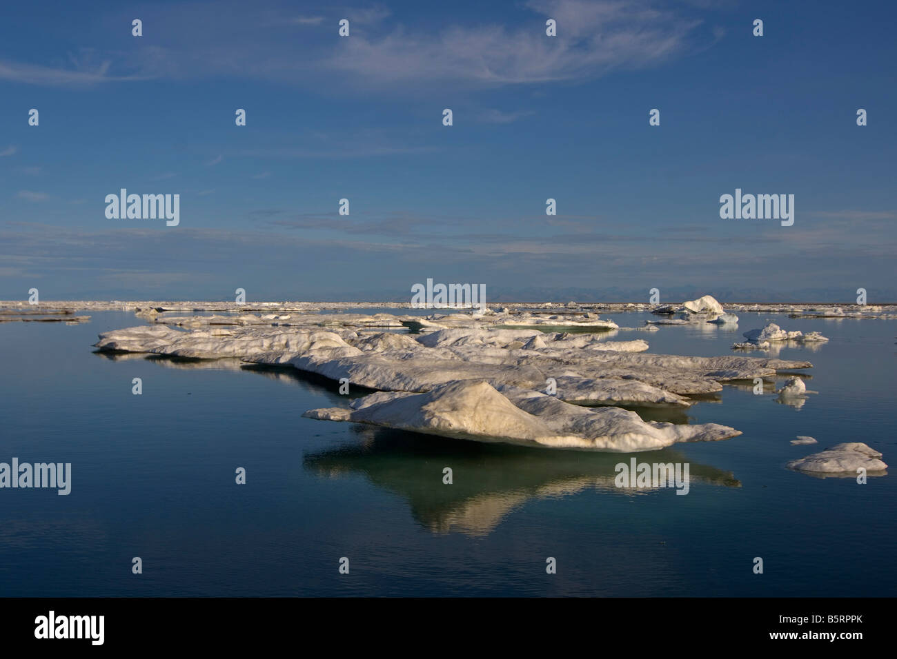 melting shorefast ice in the Beaufort Sea Arctic Ocean off the coast of ...