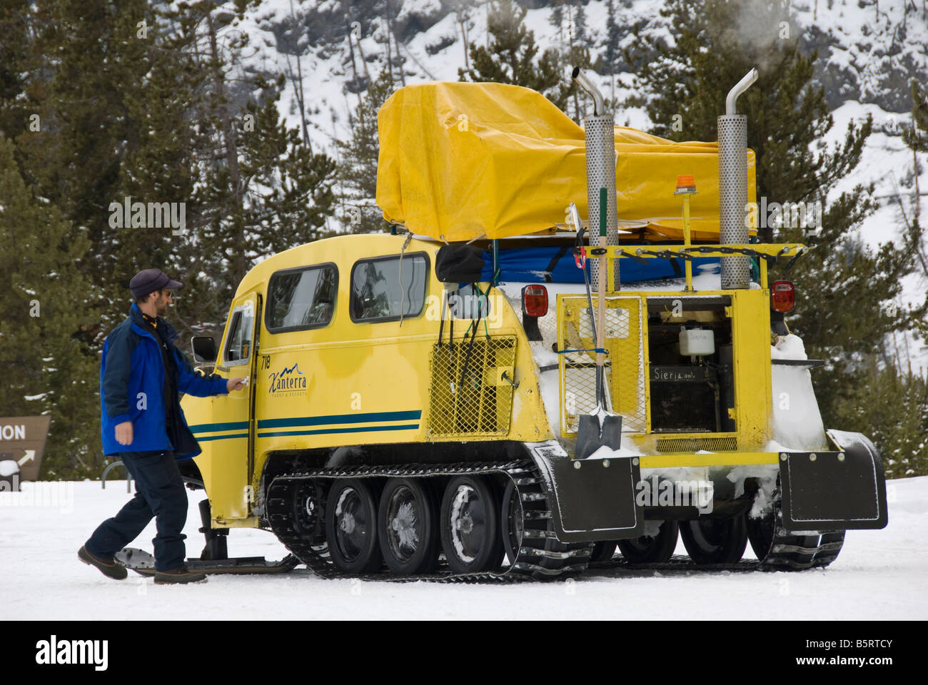 Yellowstone montana snow coach hi-res stock photography and images - Alamy
