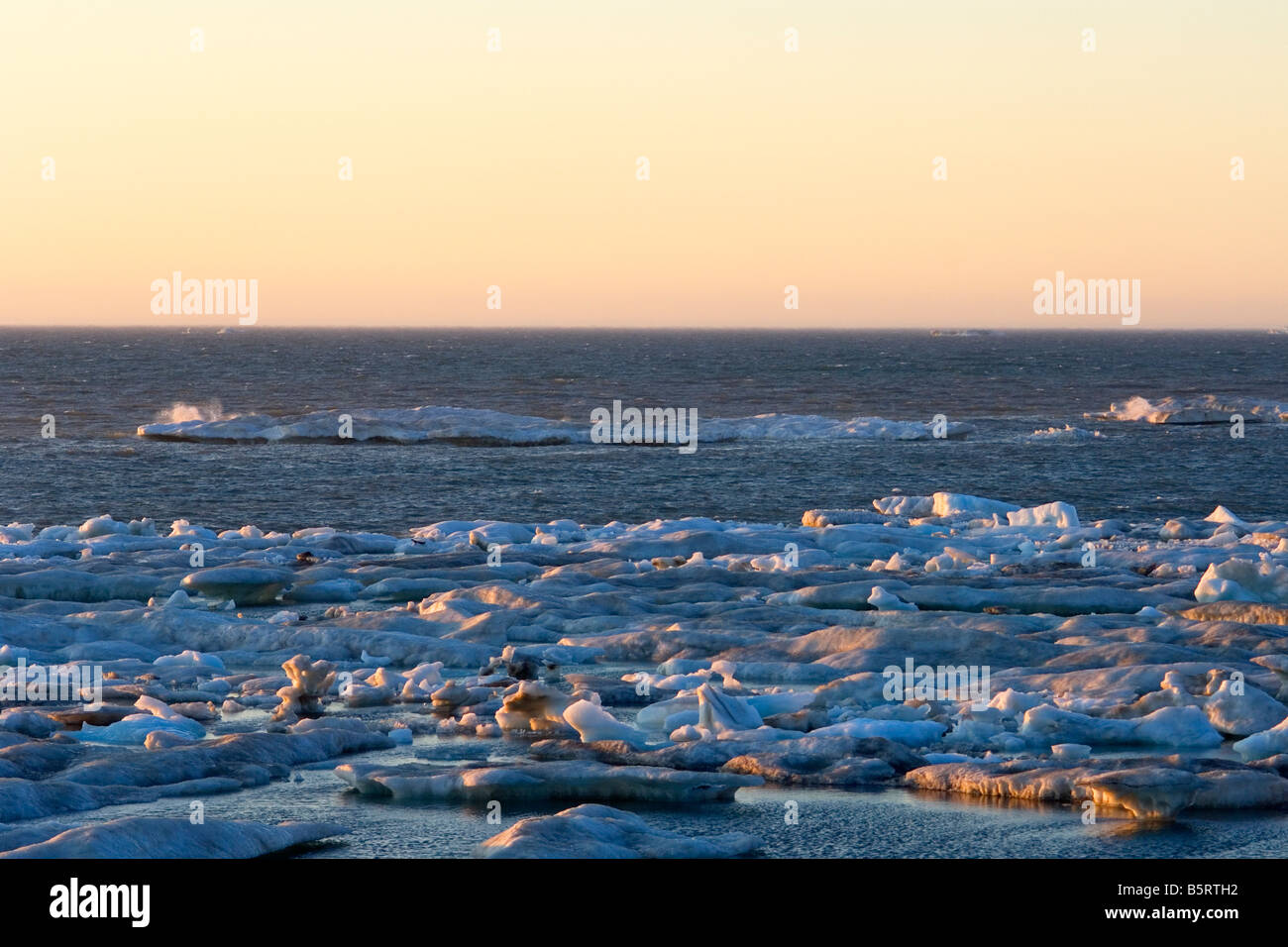 melting shorefast ice in the Beaufort Sea Arctic Ocean off the coast of ...