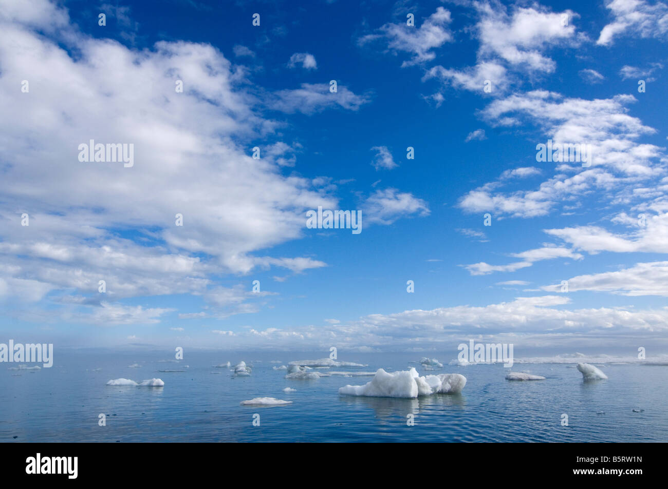 melting shorefast ice in the Beaufort Sea Arctic Ocean off the coast of ...