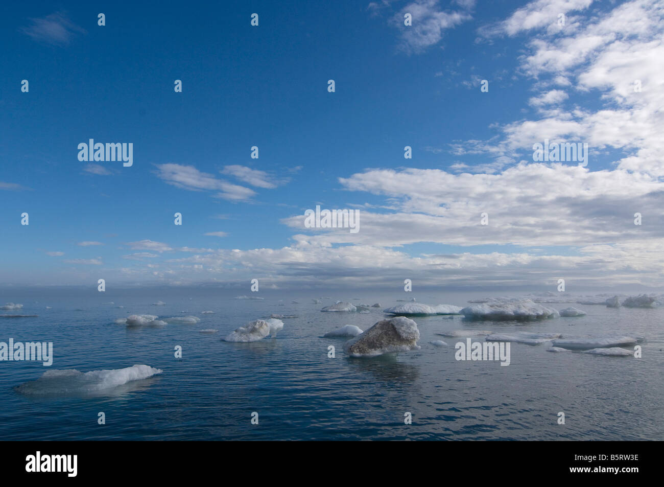 melting shorefast ice in the Beaufort Sea Arctic Ocean off the coast of ...
