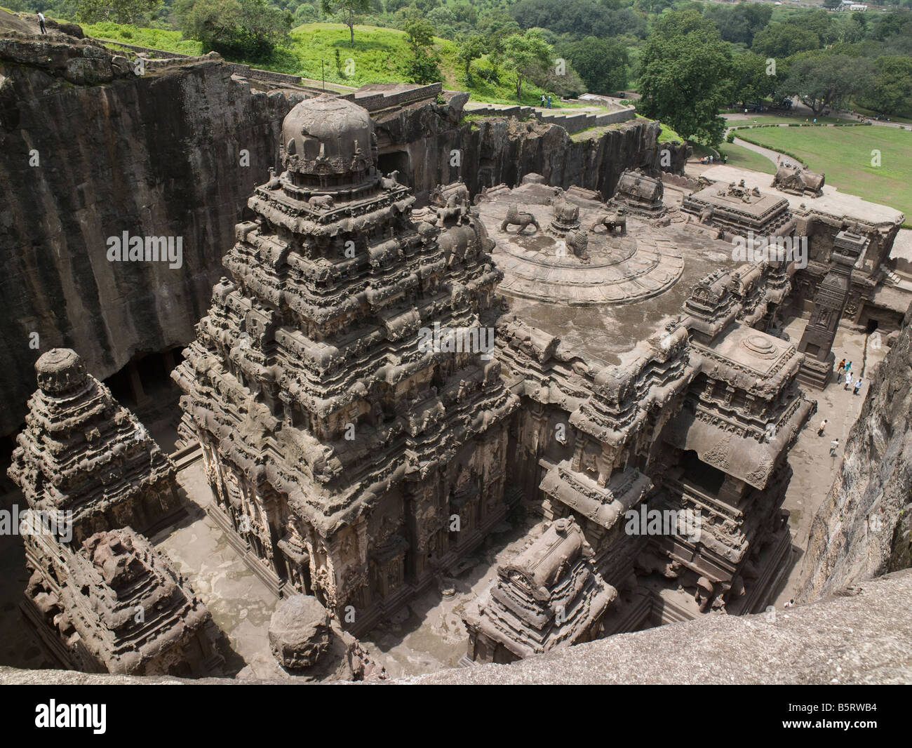 Kailasanatha Temple Ellora Caves India high level view from above Stock ...