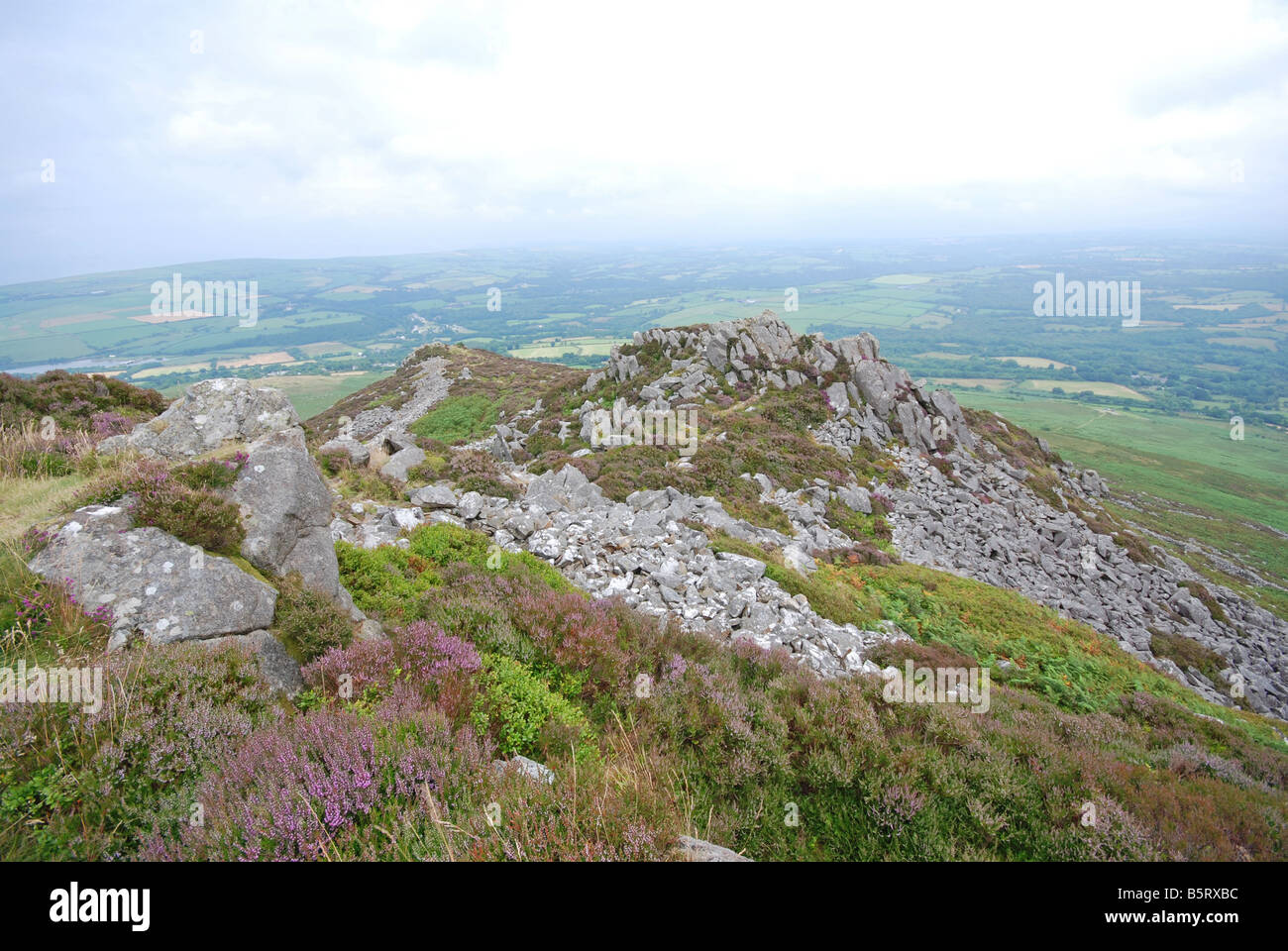 On top of the Preseli mountains over looking Pembrokeshire coast Stock ...