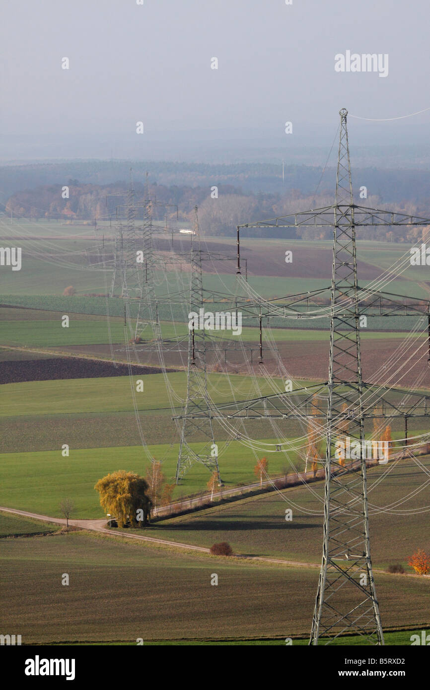 Germany electricity pylons power lines hi-res stock photography and ...