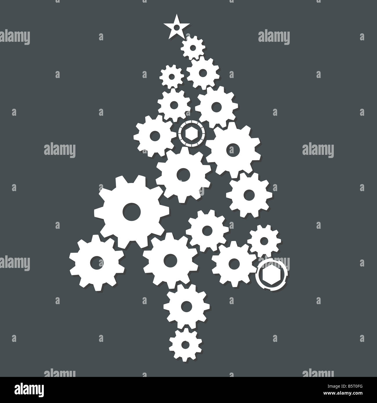 Christmas Tree of Cogs Stock Photo - Alamy