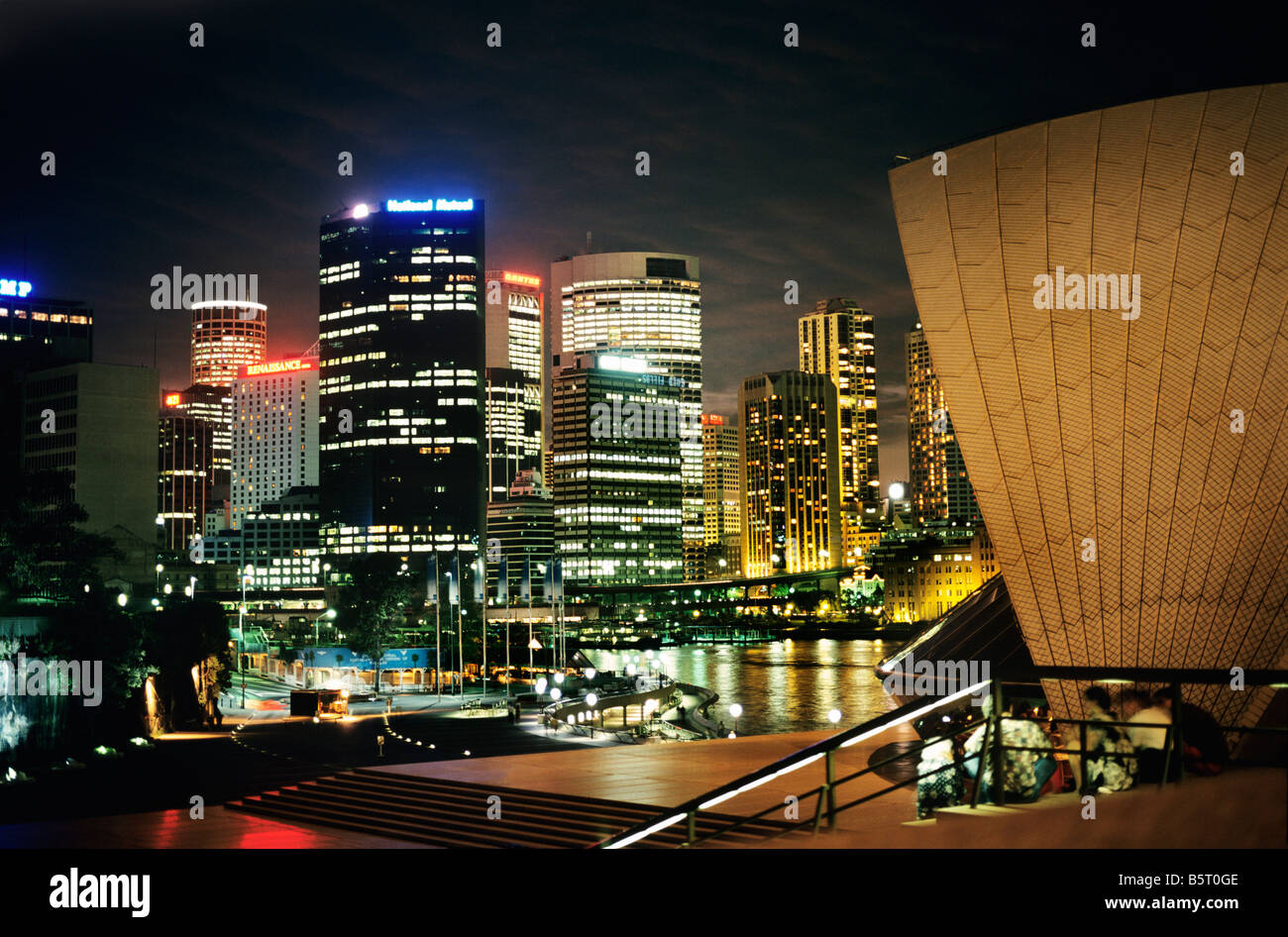 The Opera House and Circular Key,Sydney,Australia, at night Stock Photo ...