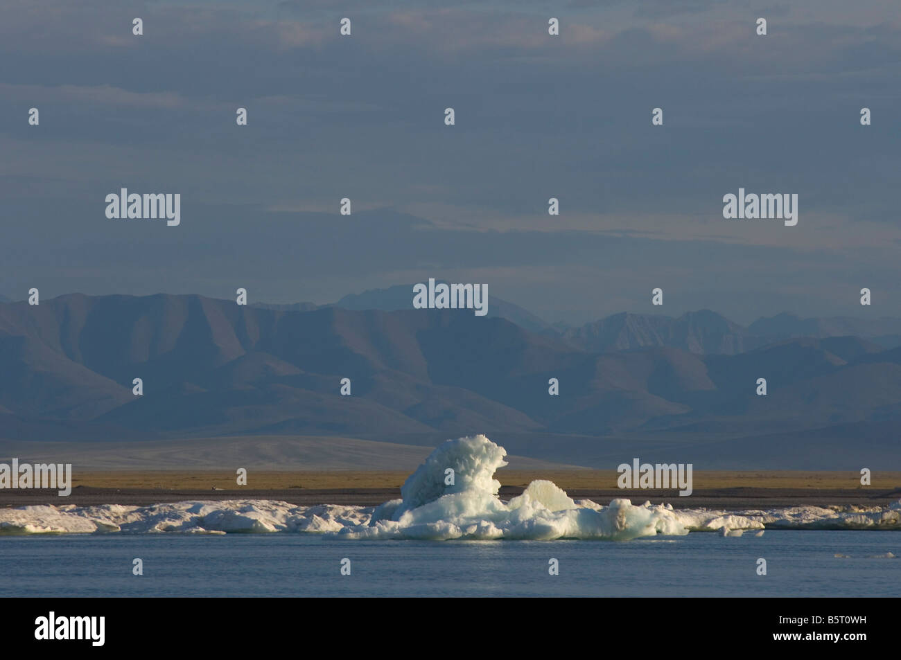 shorefast ice pack ice ice ice floe melting floating water sunset ...