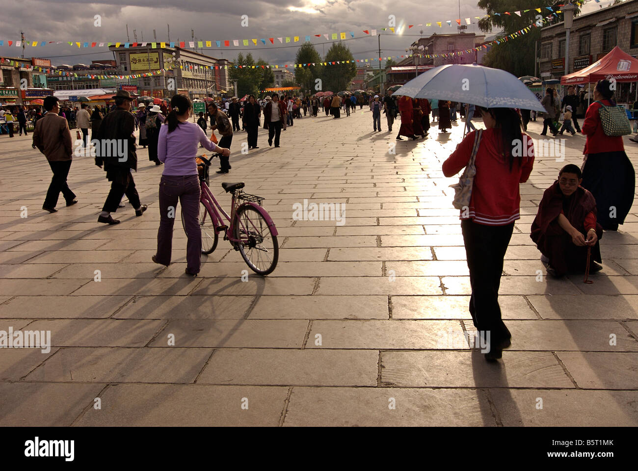 Late afternoon in Barkor Square, Lhasa, Tibet Stock Photo - Alamy