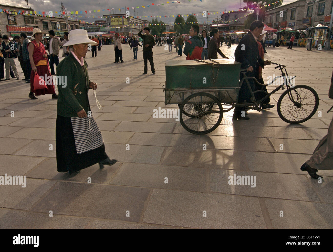 Late afternoon in Barkor Square, Lhasa, Tibet Stock Photo - Alamy