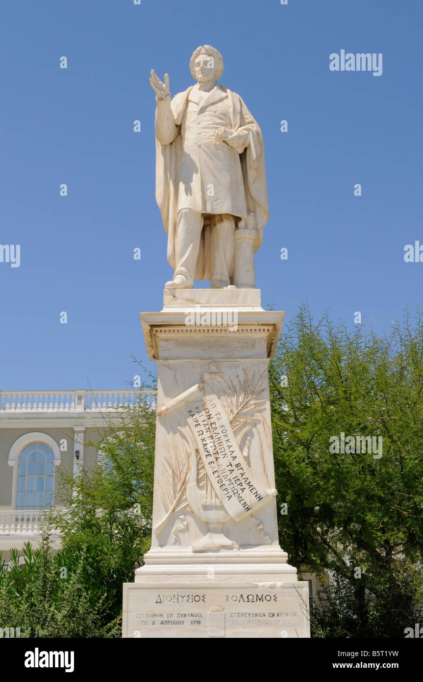 Statue od Dionysios Solomos, Zakynthos, Greece Stock Photo - Alamy