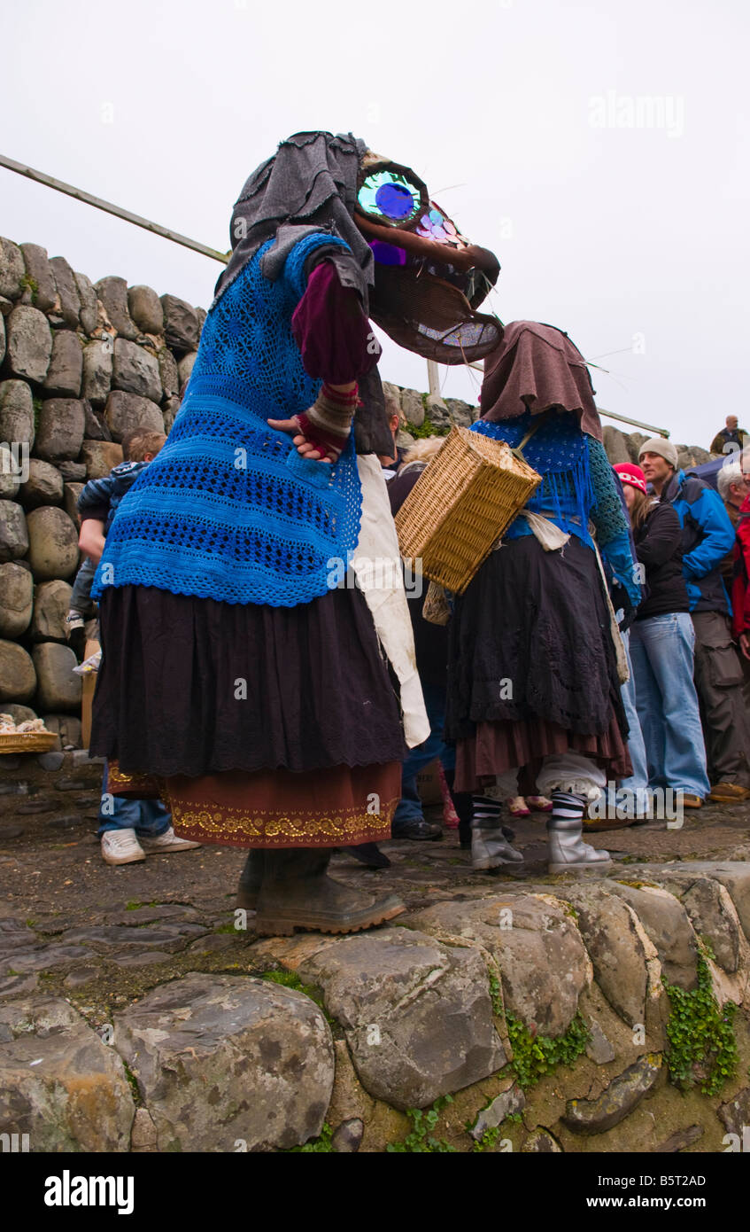 Fishwives street theatre during annual Herring Festival in the coastal ...