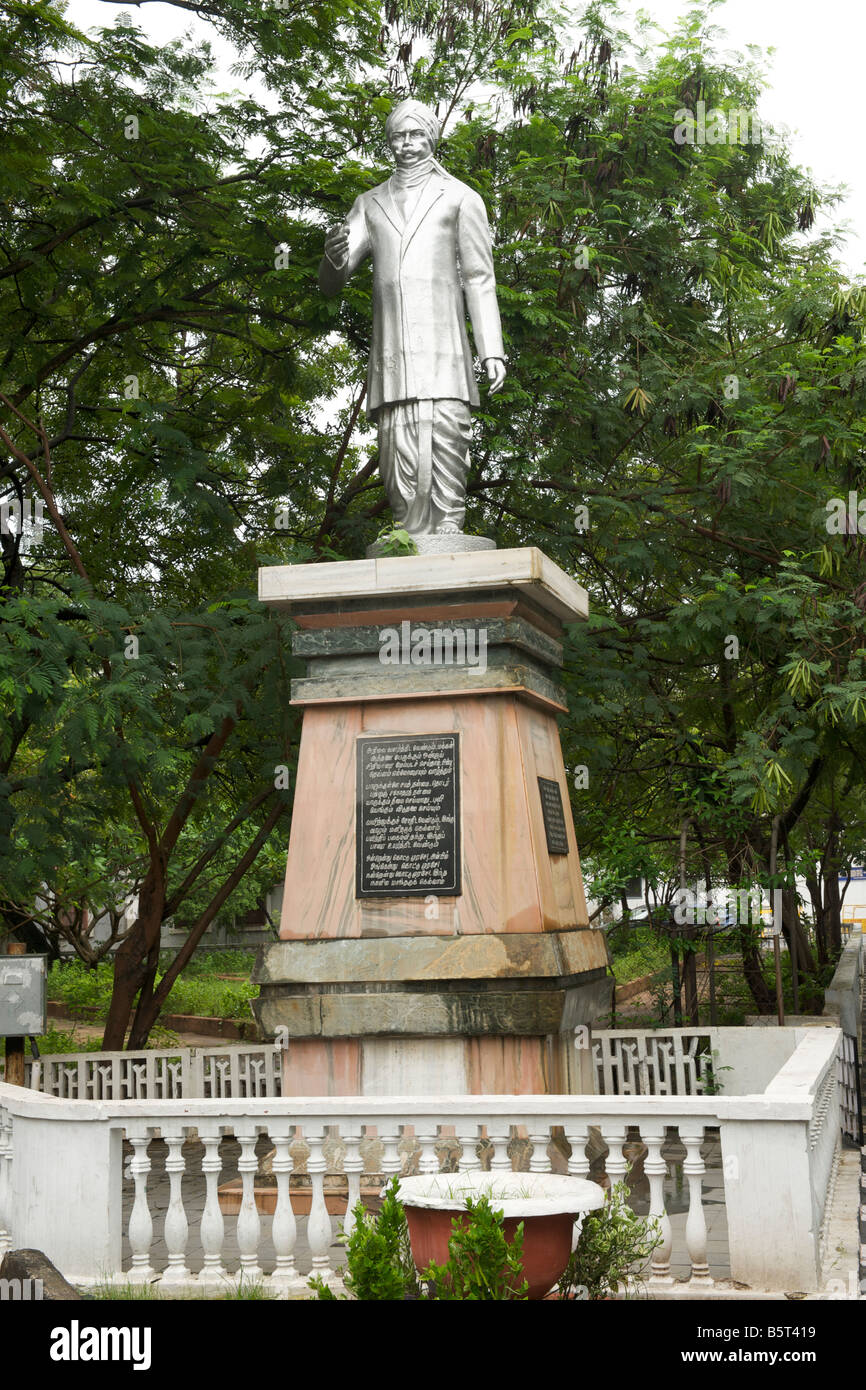 Statue of Indian poet Subramanya Bharati in Pondicherry India Stock ...