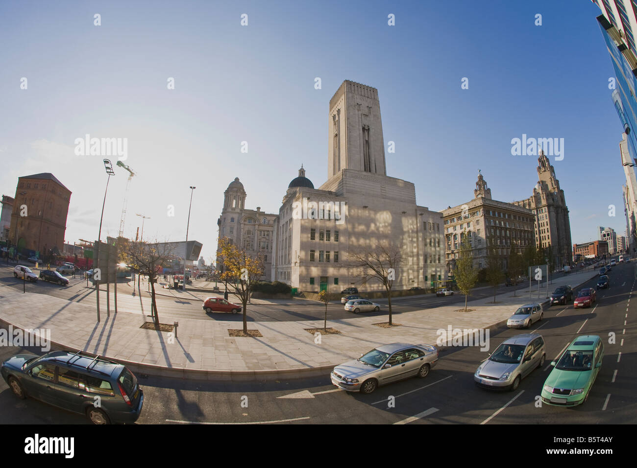 Port of Liverpool and Liver Building in autumn sunshine Liverpool city ...