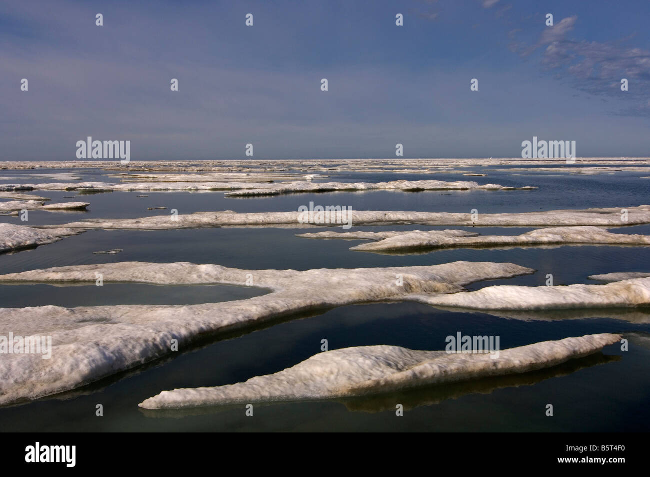 melting shorefast ice in the Beaufort Sea Arctic Ocean off the coast of ...