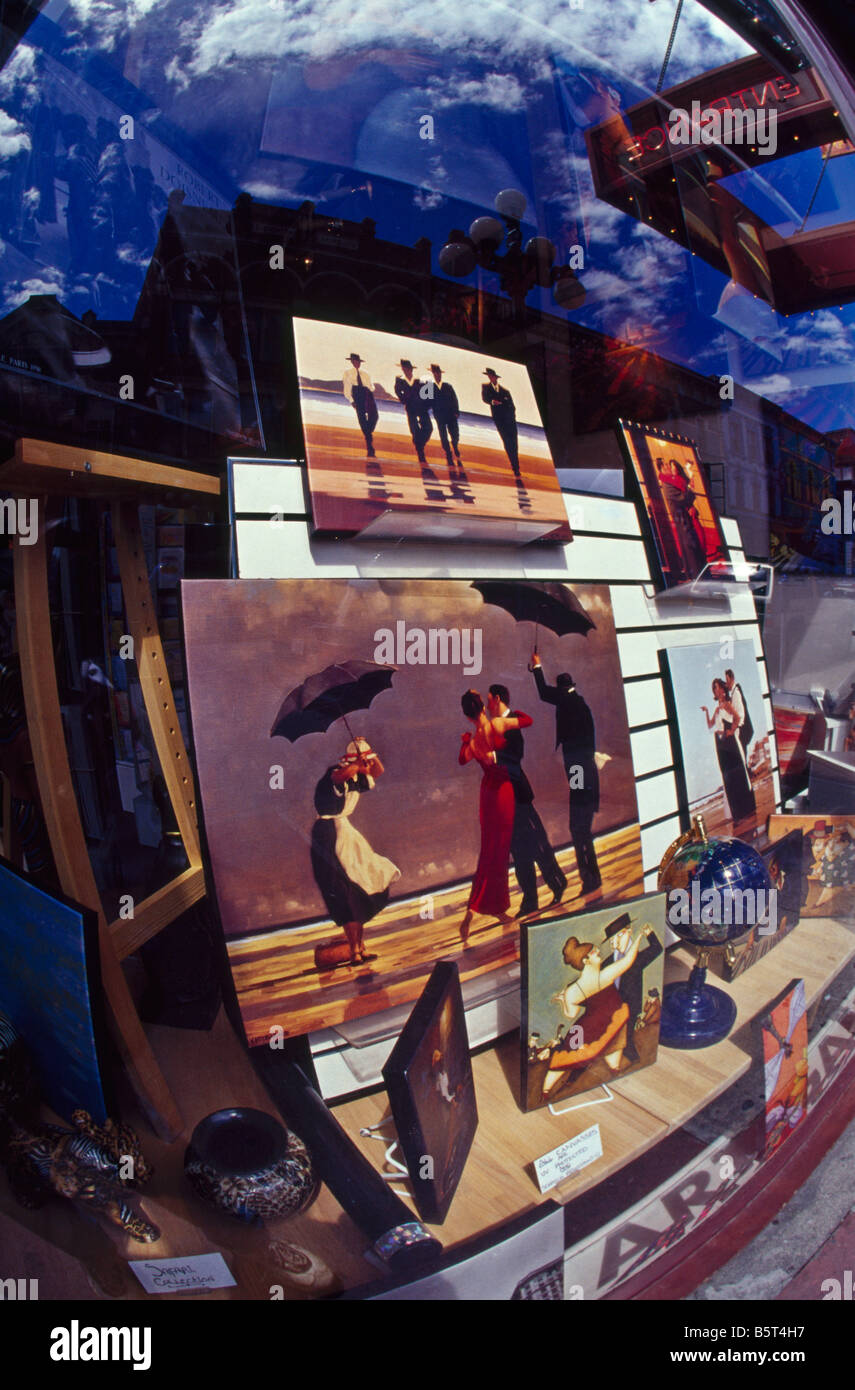Paintings in a storefront window in Victoria, British Columbia, Canada ...