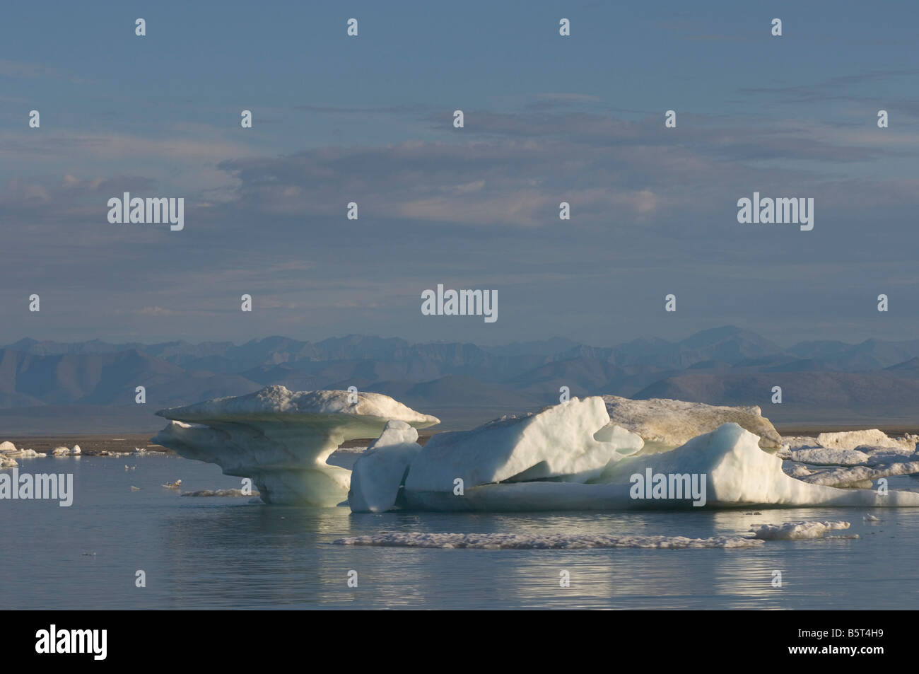 melting shorefast ice in the Beaufort Sea Arctic Ocean off the coast of ...