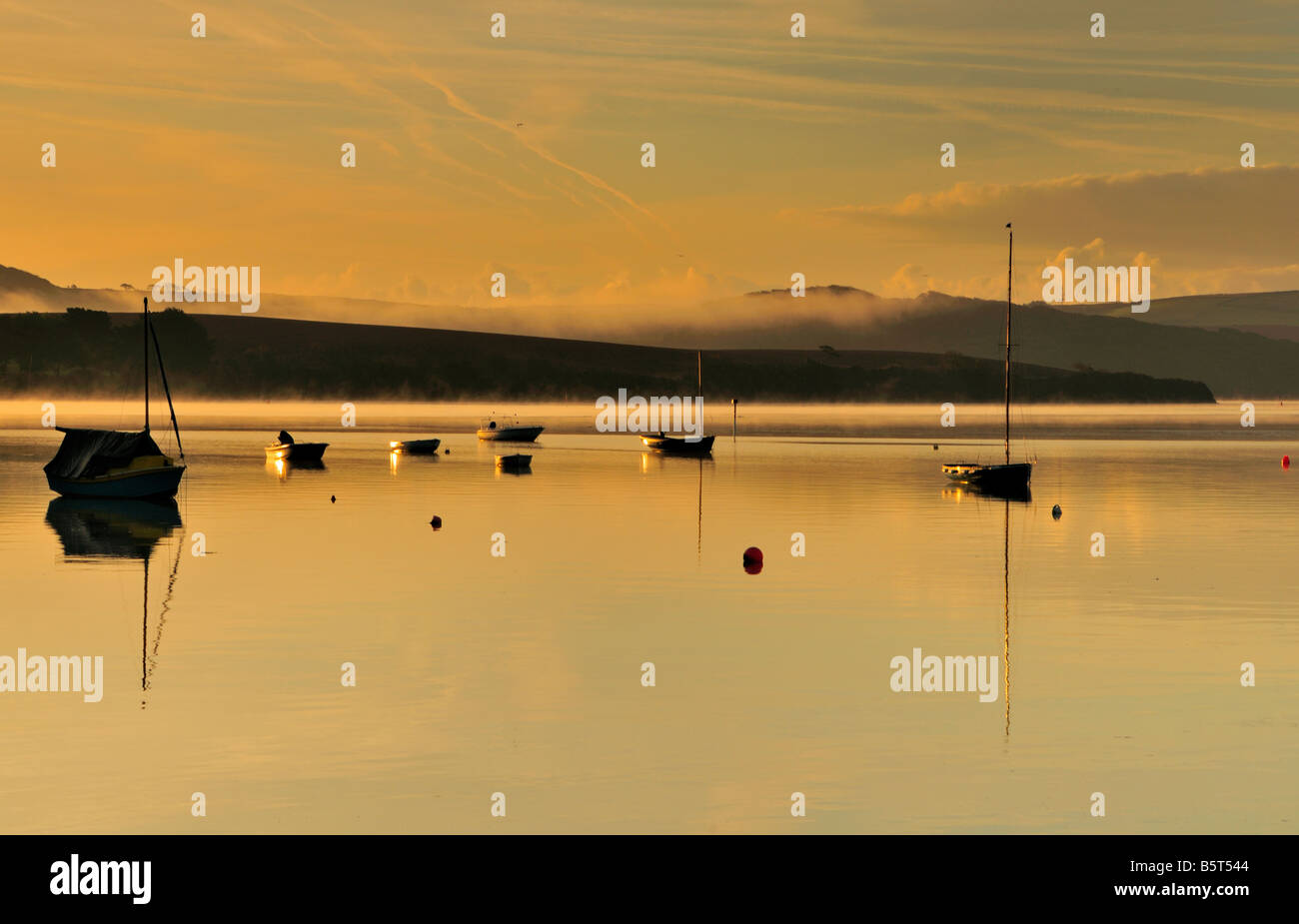 South devon with moored boats hi-res stock photography and images - Alamy